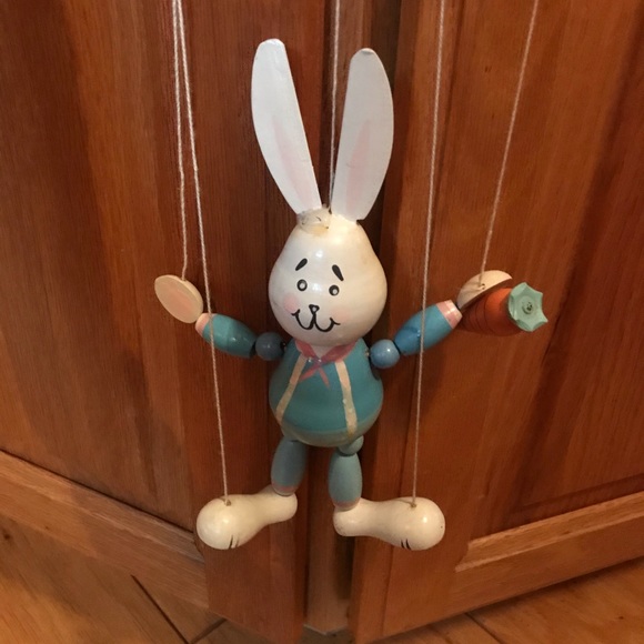 unknown | Holiday | Bunny Rabbit Marionette Puppet Wooden Classic Toy ...